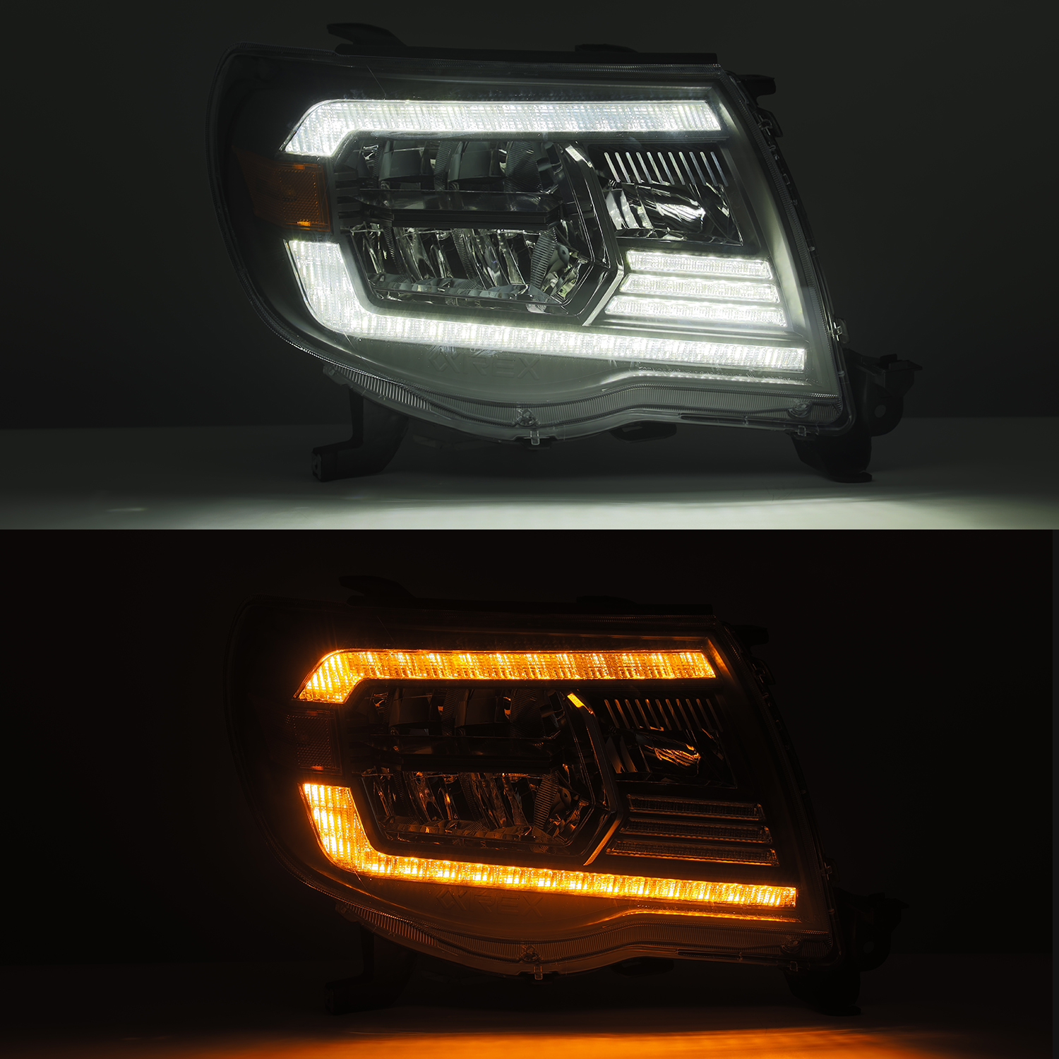 For 2005-2011 Toyota Tacoma Polished Black LED Crystal Headlights LH/RH ...